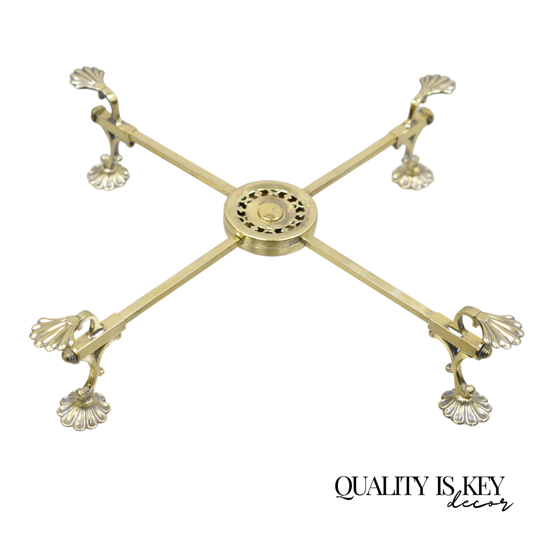 Vintage LFS Ltd English Sheffield Brass Tone Metal Expandable Footed T ...